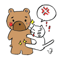 Kumakichi and Nekotan by nekochanman sticker #1000646