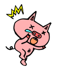Pig with a runny nose by m&n sticker #1130047