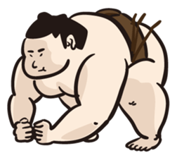small SUMO wrestlers by NOZOMI KIRIYA sticker #1742294