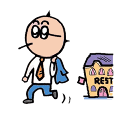 "TSURIKAWA-MAN" Japanese office worker by taiji ashihara sticker #2166639