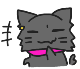 The impudent black cat by KUSARI-ONI sticker #2511003