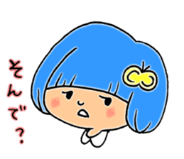 Girl of blue hair by melt sticker #3085167