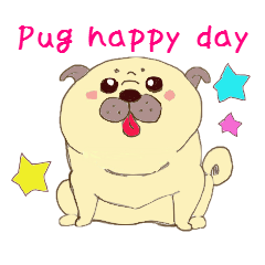 Pug Happy day by Yucali Morimoto