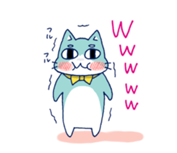 Light blue cat by tamaho sticker #3301077