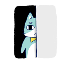 Light blue cat by tamaho sticker #3301077