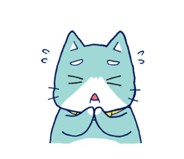 Light blue cat by tamaho sticker #3301093