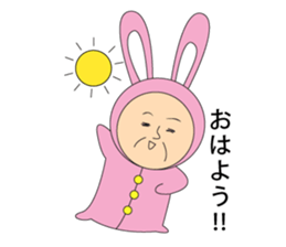 Rabbit old man by Sally Works sticker #3619106