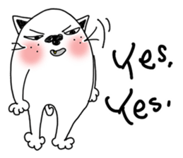 The funny cat "BUSAIKU KAWAII UZAI NEKO" by kanekurei sticker #3710374