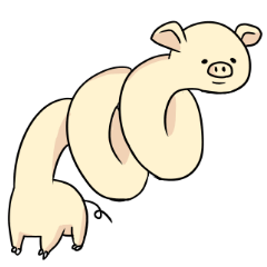 The pig by which a neck becomes long by NAKAMIGAWA