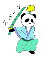 Japanese SAMURAI Panda by Flat Woods sticker #4285412