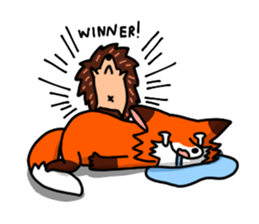 Steve the fox & Max the hedgehog by Mai.Lostinpaper sticker #4793383