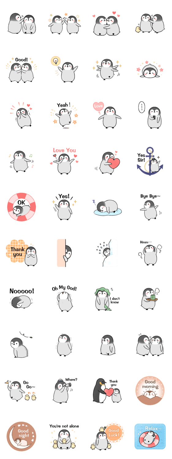 Emperor penguin brothers (English) - LINE Creators' Stickers