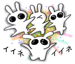 Large dark eyes of rabbits by K-COM sticker #5301342