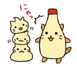 Mayonnaise cat by Misuzu nakajima sticker #5710450