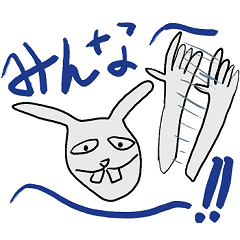 Lean Rabit Stickers by Jun Ogawa