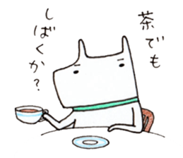 SHIRO(The Dog) and JUNAN-GIRL by matsuda shiro sticker #6966969