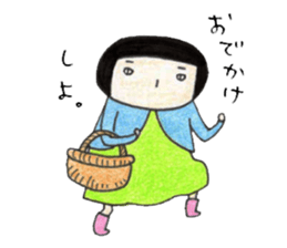 SHIRO(The Dog) and JUNAN-GIRL by matsuda shiro sticker #6966990