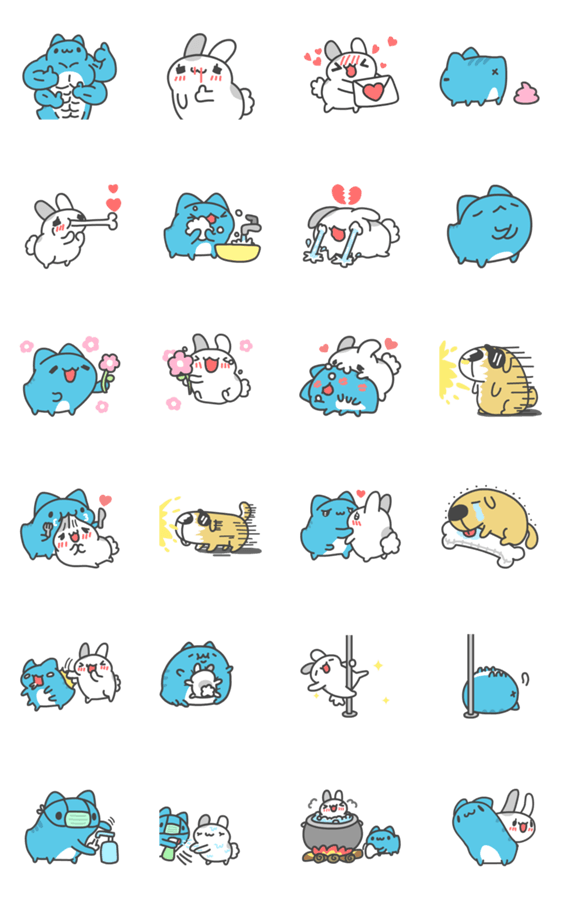 BugCat Capoo & Tutu - shining love สติ๊กเกอร์ไลน์ดุ๊กดิ๊ก ของแท้ 100% ...