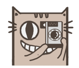 Lotte cat, The long long cat by taepeep sticker #7547441