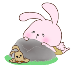 Tarzan rabbit and haniwa by meronpen sticker #8179100