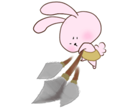 Tarzan rabbit and haniwa by meronpen sticker #8179113