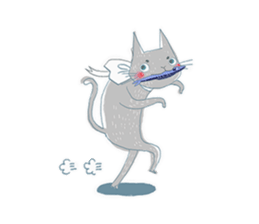 Erwin Schrodinger's Cat by Lori W. sticker #8375449