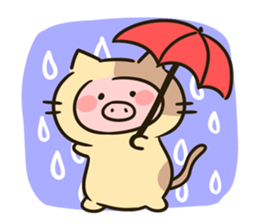 "Pig"and"Cat" by KyousuiRio sticker #8678967