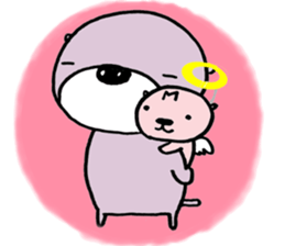 Daikuma and his sister,Momo. by utsutaka sticker #10247118