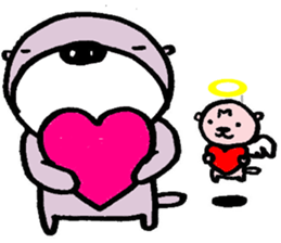 Daikuma and his sister,Momo. by utsutaka sticker #10247136