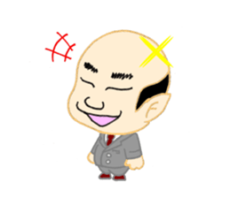 Office worker of the bald head by U-ta sticker #10372742