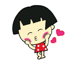 short person and dog english version by kazuchin sticker #10779593