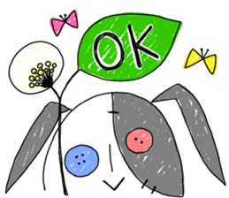 girl of red ribbon & rabbit by ZA-K! sticker #10820504