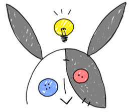 girl of red ribbon & rabbit by ZA-K! sticker #10820506