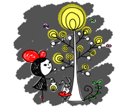 girl of red ribbon & rabbit by ZA-K! sticker #10820523