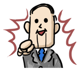 Salaryman jaw and Pig nose Boy by NerdBrain sticker #11125858