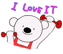 Chibi-Kuma go to gym by JungHwa sticker #11206892