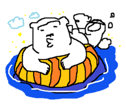 bushy unibrow White Bear by nashi sticker #11460501