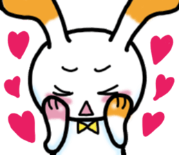 Mandarin orange color rabbit by Mii taro sticker #11728344