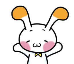 Mandarin orange color rabbit by Mii taro sticker #11728373