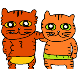 Maron oyaji and cute friends by Kanon cats sticker #12146285