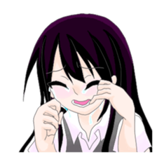 Black hair schoolgirl Rina by yuurei sticker #12256980