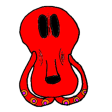 Two legs octopus - Fukudako by Fukudako sticker #12327177