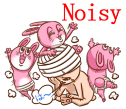 Life of no ear rabbit by haradamaruko sticker #12339045