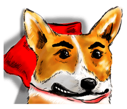 corgi KOBE's dog face by Howard Xie sticker #12484284