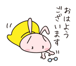 Rabbit with glasses called "Usami-san" by hurry-woo sticker #12716377