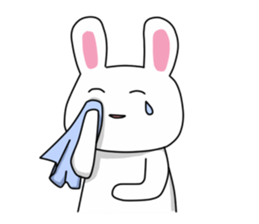 A faint smile rabbit. by Jyoko sticker #12989597