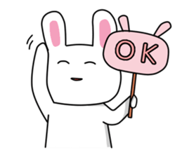 A faint smile rabbit. by Jyoko sticker #12989624