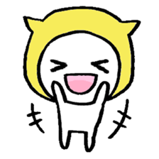 Girl is wearing a hat of the cat 's ear by ameno.fuyu sticker #13195690