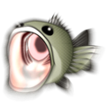 Bass Fishing Animation Sticker by Sarada Poteto