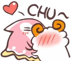 Pink and sheep by Wind sheep sticker #13901782